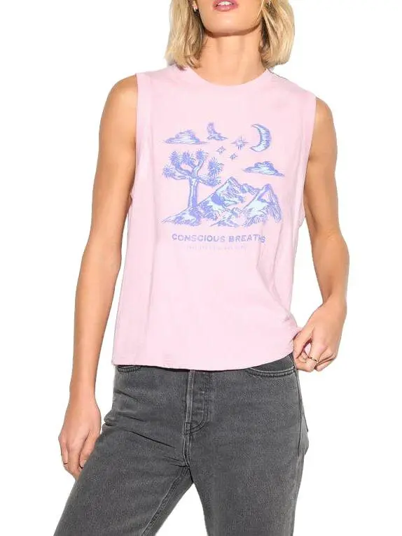 Spiritual Gangster Conscious Breath Vibe Graphic Tank - Desert Rose