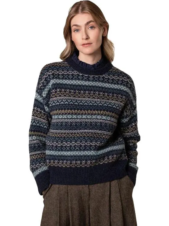 CELTIC & CO. Fair Isle Wool Sweater - Navy