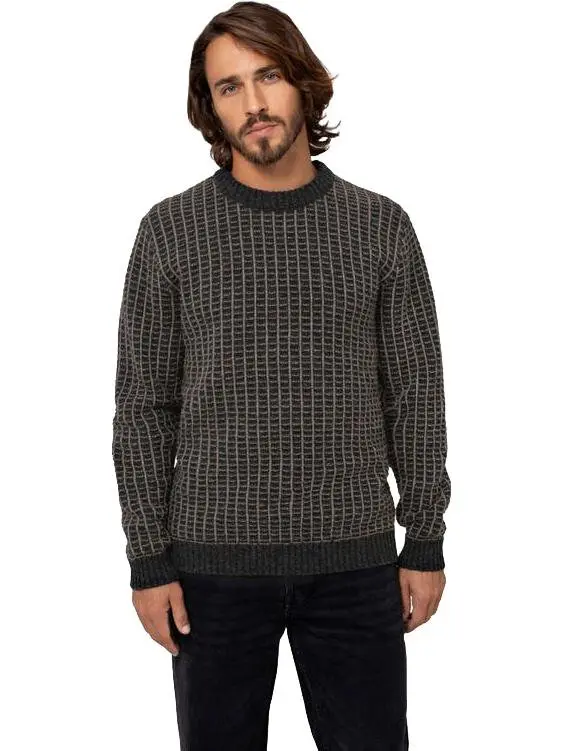 CELTIC & CO. Contrasting Stitch Wool Sweater - Charcoal