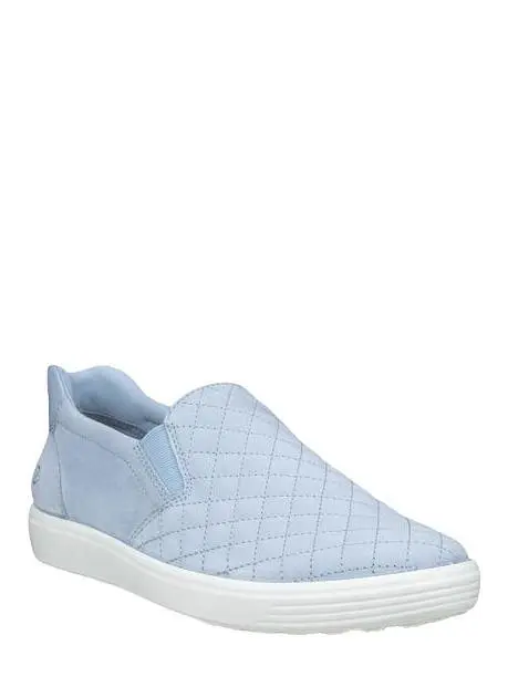 Ecco Soft 7 Quilted Slip-on Sneakers - Dusty Blue/dusty Blue