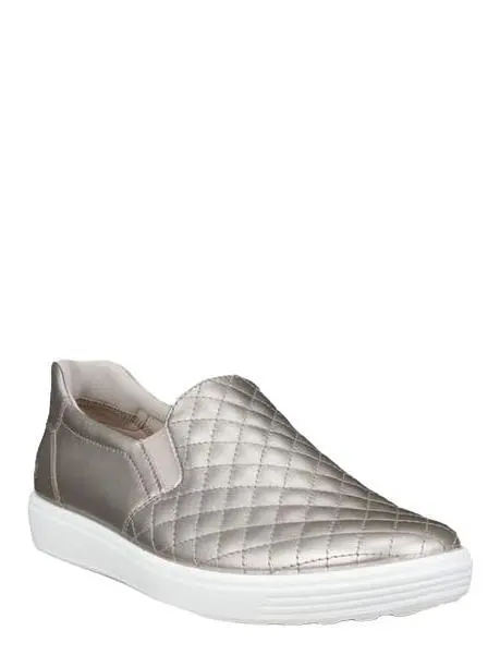 Ecco Soft 7 Quilted Slip-on Sneakers - Pure Cashmere Foil