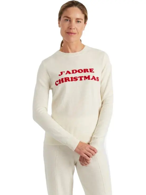 Chinti & Parker J'adore Christmas Wool-cashmere Sweater - White