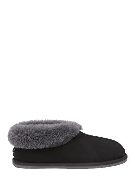 CELTIC & CO. Shearling Bootee Slippers - Black /grey
