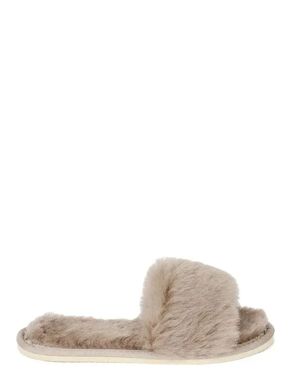 CELTIC & CO. Sherling Slides - Oatmeal