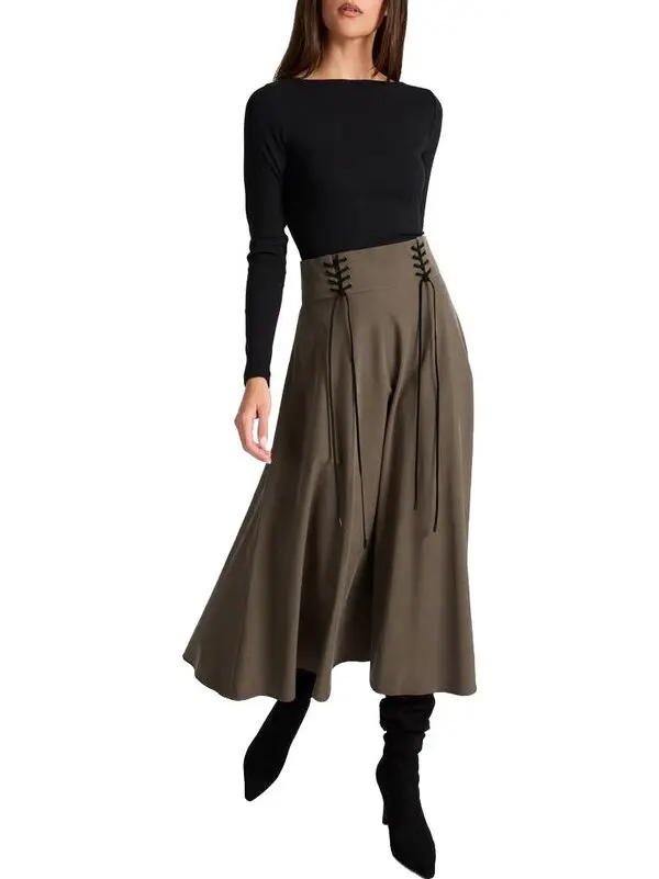 Santorelli Aster Full Midi Skirt - Sahara