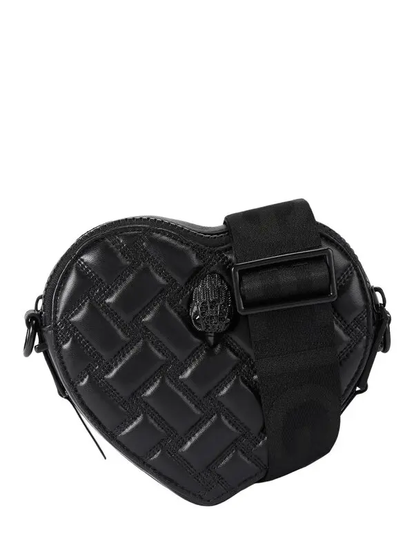 Kurt Geiger Kensington Quilted Leather Heart Crossbody Bag - Black