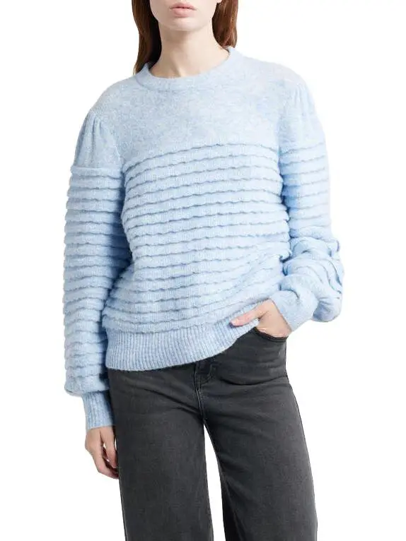 Treasure & Bond Scalloped Crewneck Sweater - Blue Serenity