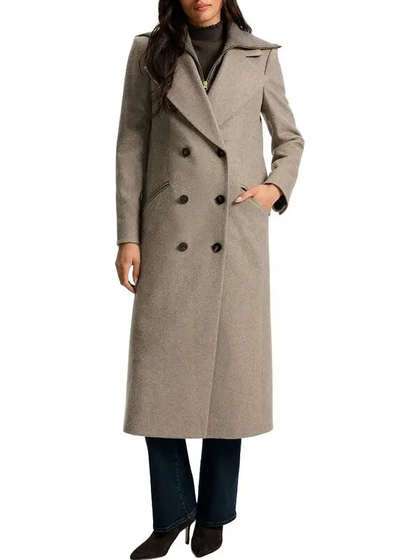 Veronica Beard Seth Notch Collar Dickey Coat - Taupe Melange