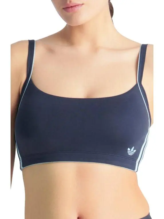 Adidas Originals By Alexander Wang Scoop Cotton Blend Jersey Bralette - Night Indigo