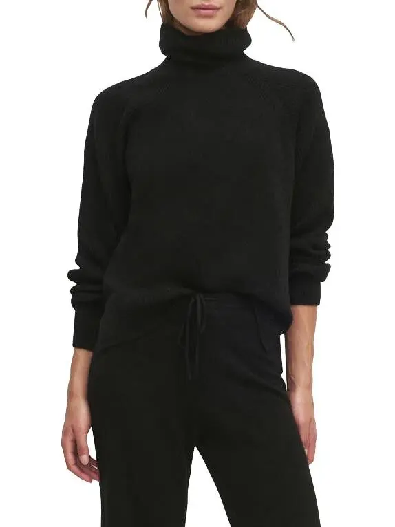 FAVORITE DAUGHTER Cashmere Turtleneck Sweater - Black