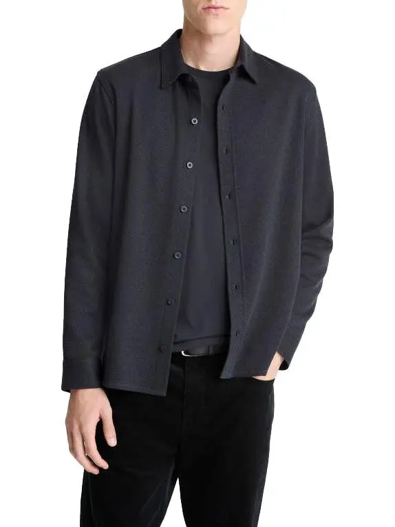 Vince Herringbone Button-up Shirt - Coastal