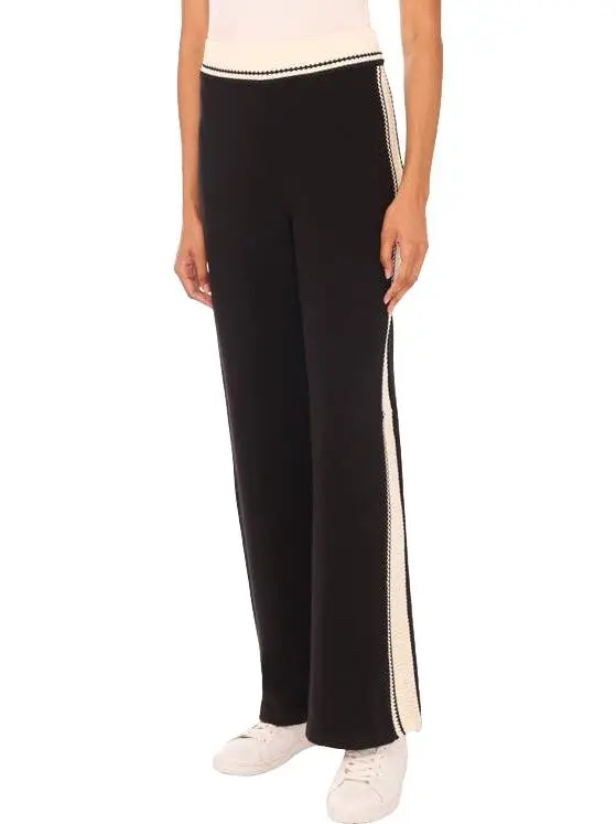 Vince Camuto Contrast Detail Track Pants - Rich Black