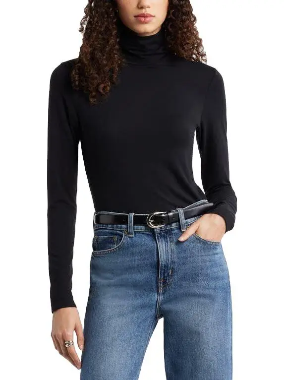 Nordstrom Turtleneck Knit Top - Black