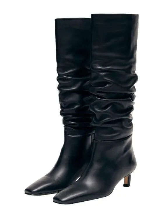 ALOHAS Kalila Slouch Knee High Boots - Black