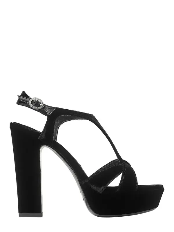 JIMMY CHOO Kesia 120 Velvet Sandals - Black