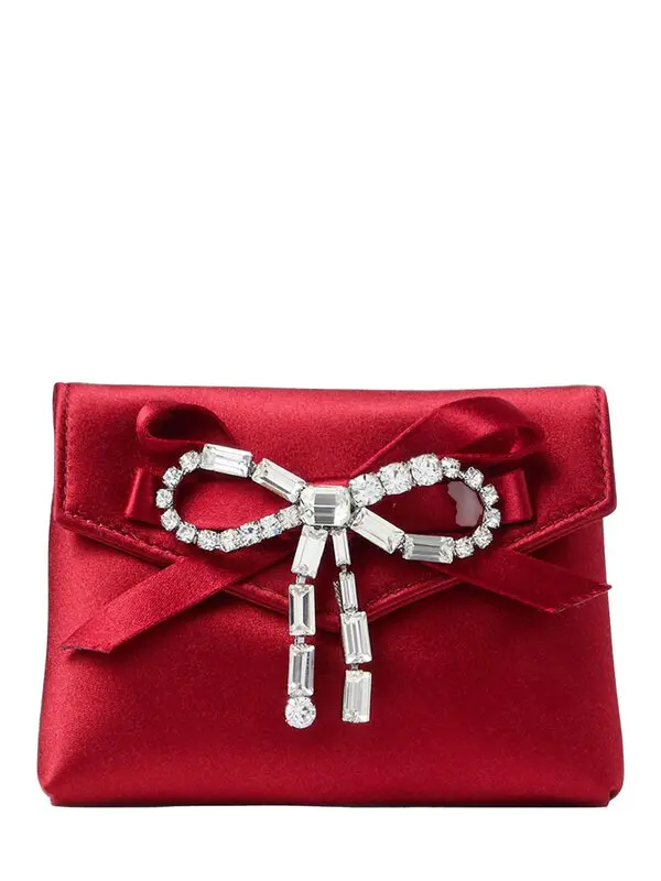 JIMMY CHOO Soft Bow Card Holder - Red