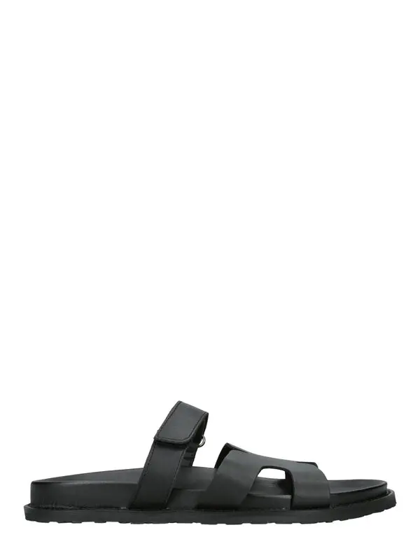 Steve Madden Suede Manu Slides - Black
