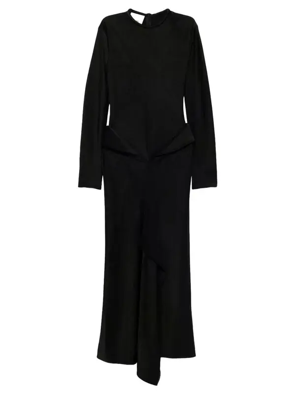 Nanushka Crew-neck Draped Maxi Dress - Black