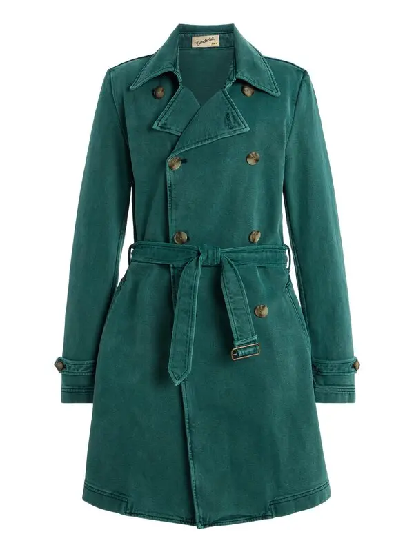 SANDERLAK Denim Trench Coat - Green