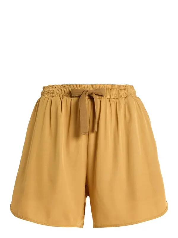 SANDERLAK Viscose Poplin Shorts - Yellow