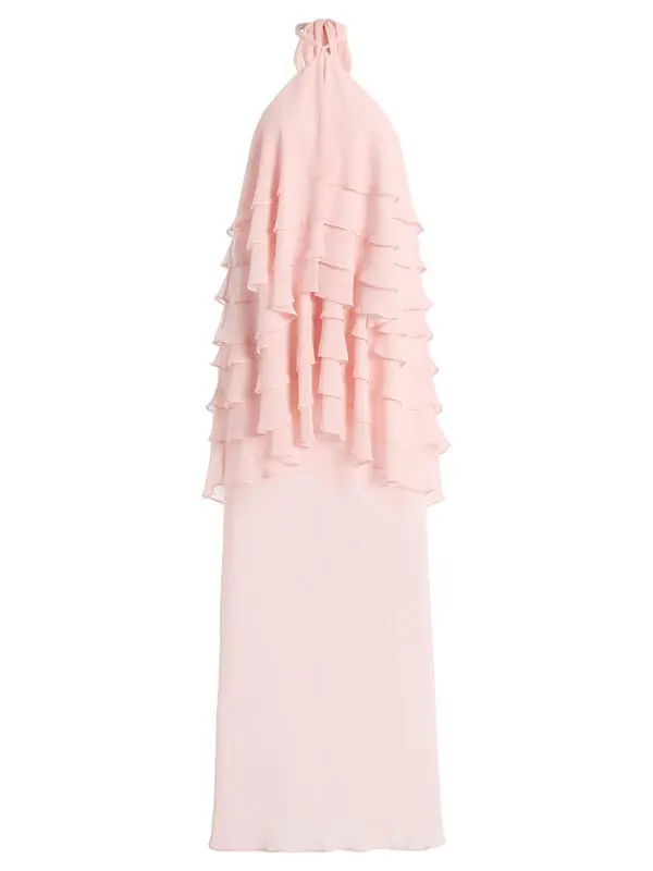 THIRD FORM Gaia Tiered Chiffon Maxi Dress - Pink