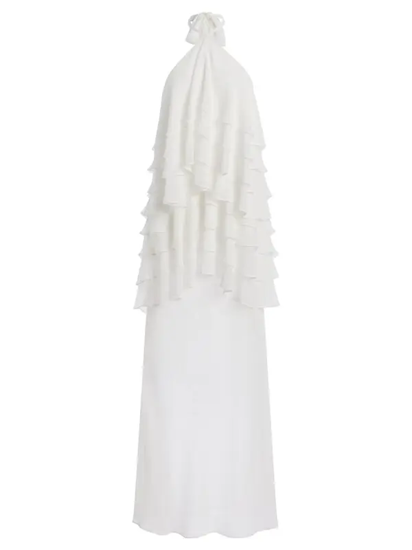 THIRD FORM Gaia Tiered Chiffon Maxi Dress - White