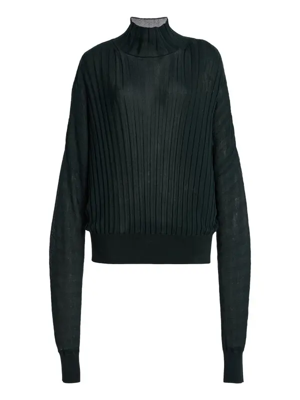 Proenza Schouler Luiza Ribbed-knit Sweater - Dark Green