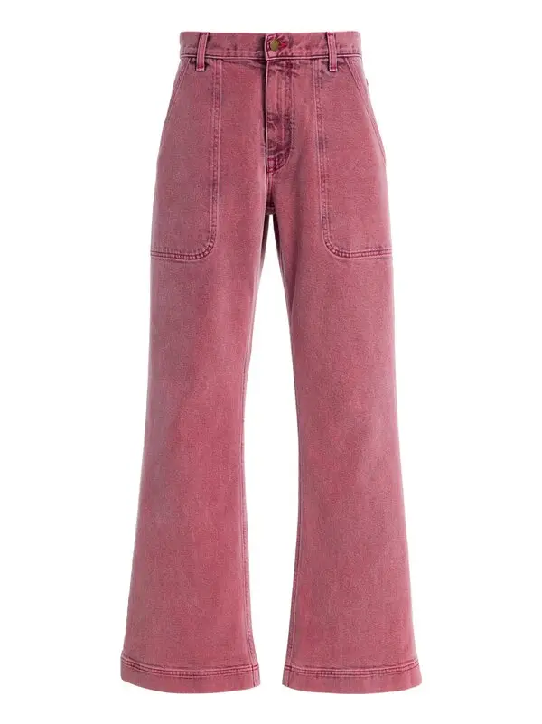 SANDERLAK Rigid Low-rise Flared Utility Jean - Pink