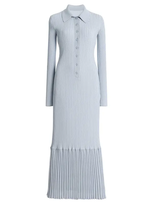 Proenza Schouler Luiza Ribbed-knit Midi Dress - Blue
