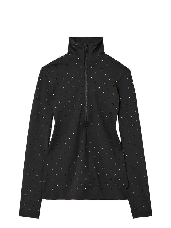 Goldbergh Clair Crystal-embellished Half-zip Top - Black