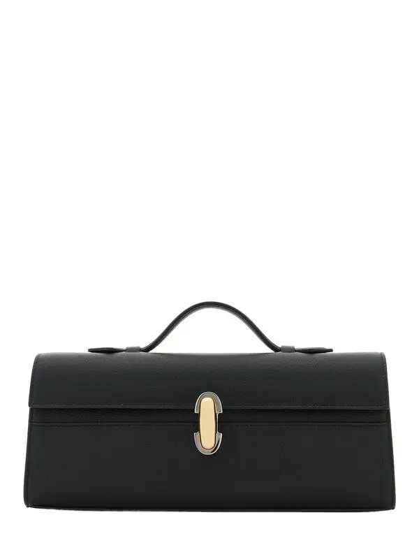 Savette Slim Symmetry Leather Pochette - Black