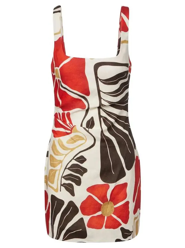 SIR. Julietta Floral Linen Mini Dress - Red