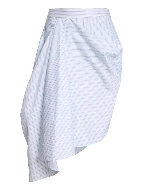 JW Anderson Asymmetric Draped Cotton Midi Skirt - Blue