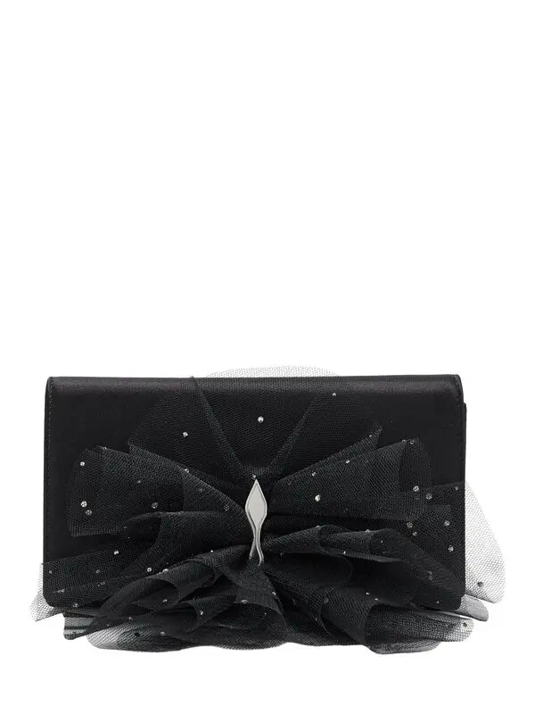 CHRISTIAN LOUBOUTIN Bettina Satin Clutch - Black
