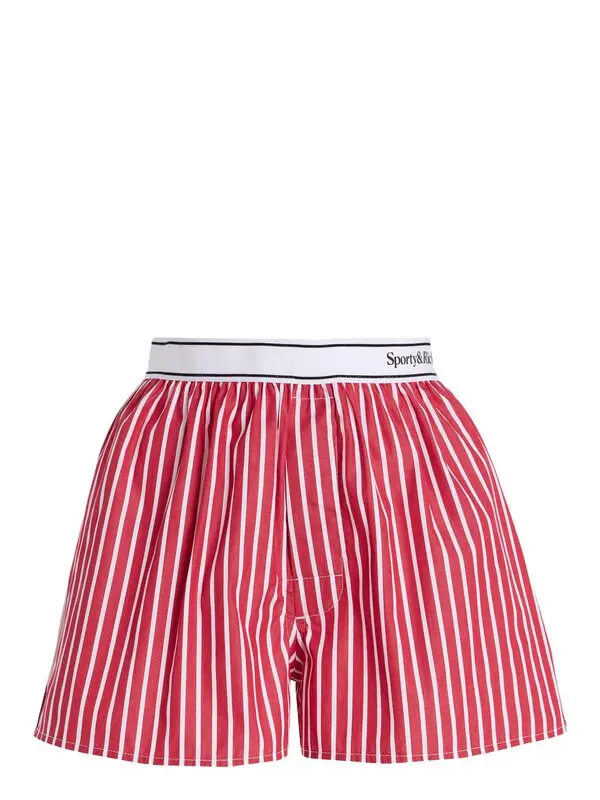 SPORTY & RICH Serif Striped Logo Boxers - Red