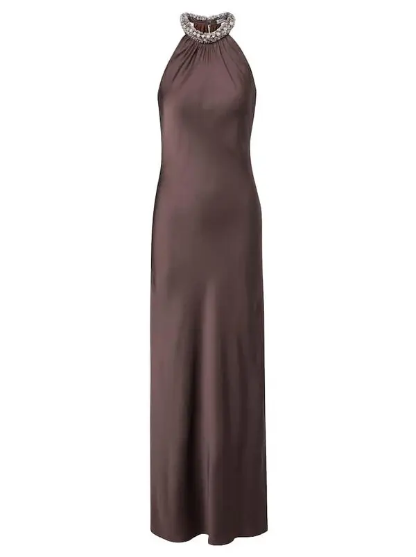 Simkhai Embellished Maxi Gown - Brown