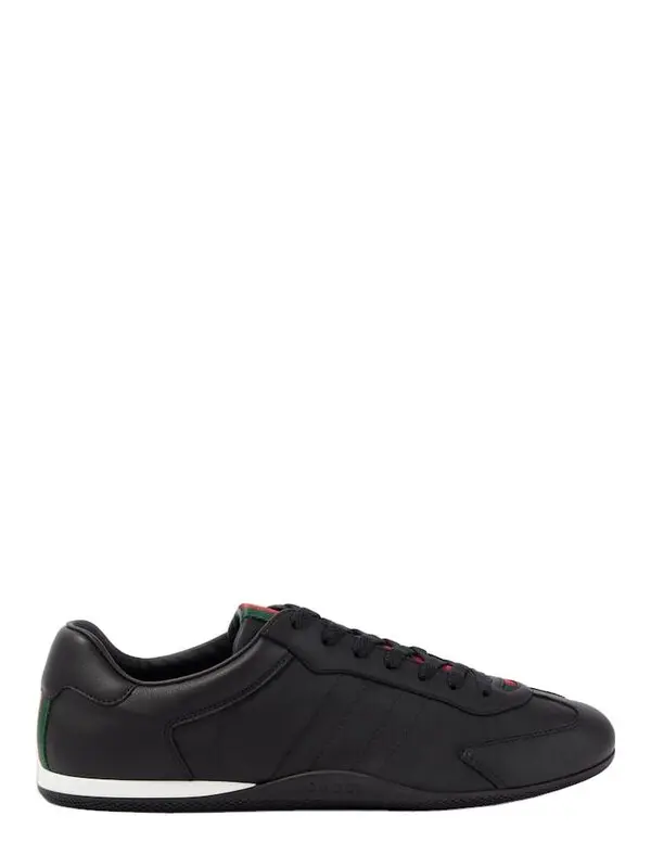 Gucci Leather Shift Sneakers - Black