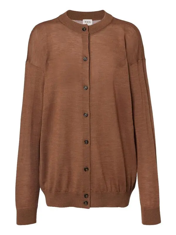 TOD'S Virgin Wool Cardigan - Brown