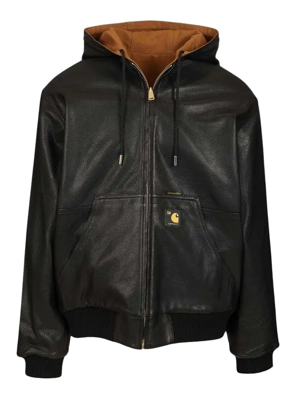 Carhartt Work In Progress Og Active Leather Jacket - Black