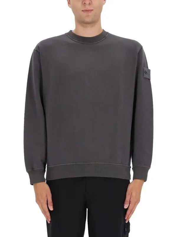 Stone Island Sweatshirt With Logo Patch - Grey