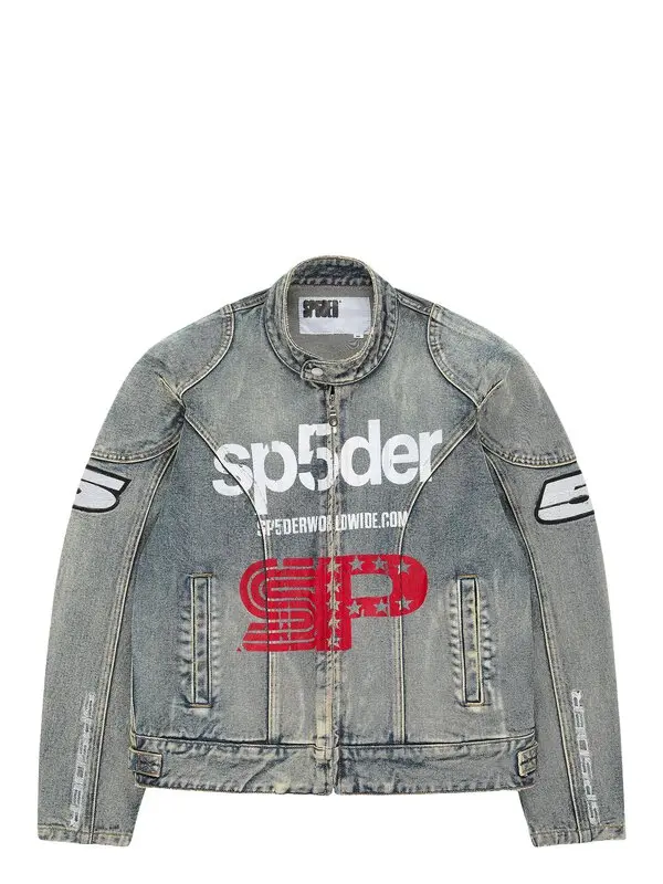 SP5DER Motorsport Denim Jacket - Blue