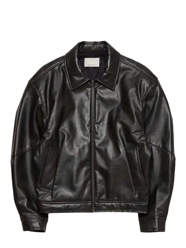 AMOMENTO Vegan Leather Blouson - Black
