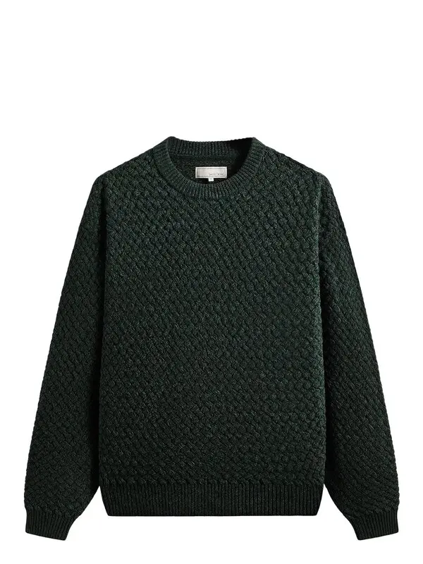 Kith Kin Basketweave Chenille Lewis Crewneck - Green