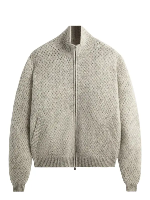 Kith Kin Basketweave Mohair Wyona Full Zip - Grey