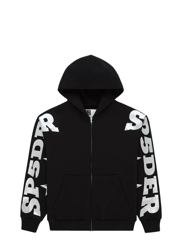 SP5DER Mx555 Zip-up Hoodie - Black