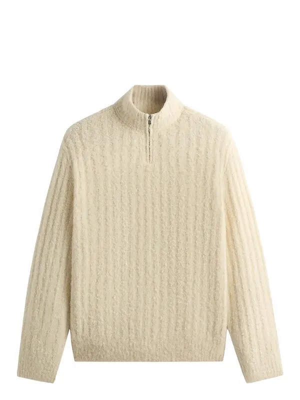 Kith Kin Boucle Wyatt Quarter Zip - Tan