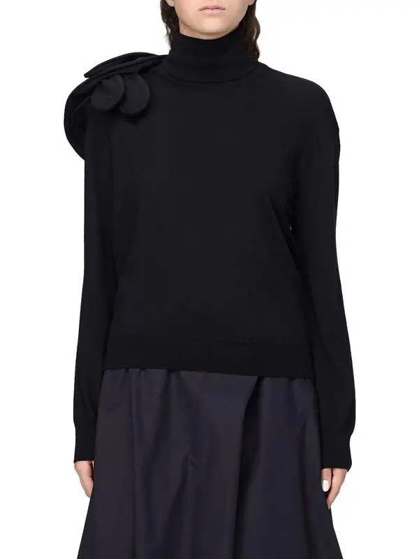 Moschino Turtleneck Sweater With Bow Detail - Black