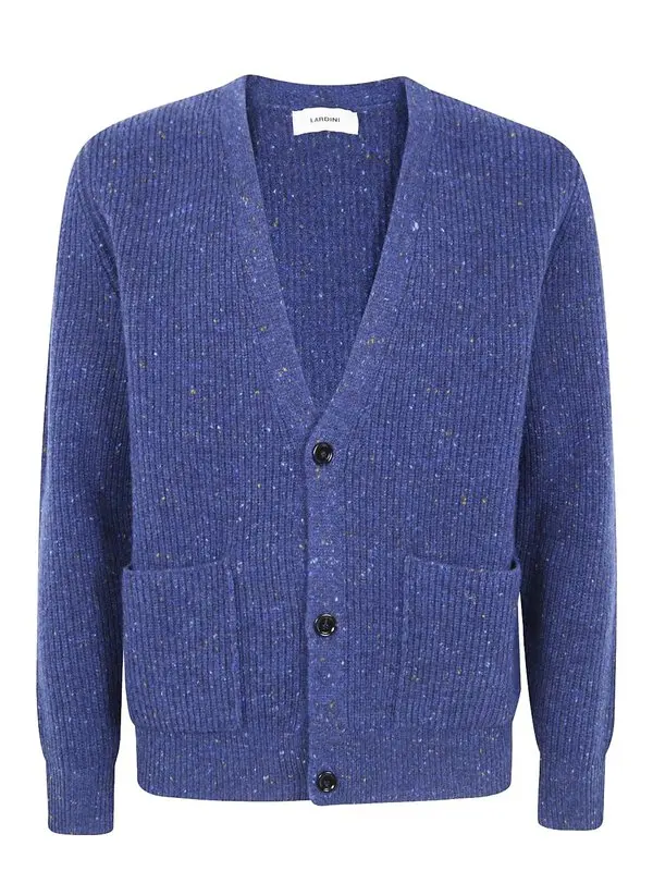 LARDINI Ribbed Cardigan - Blue