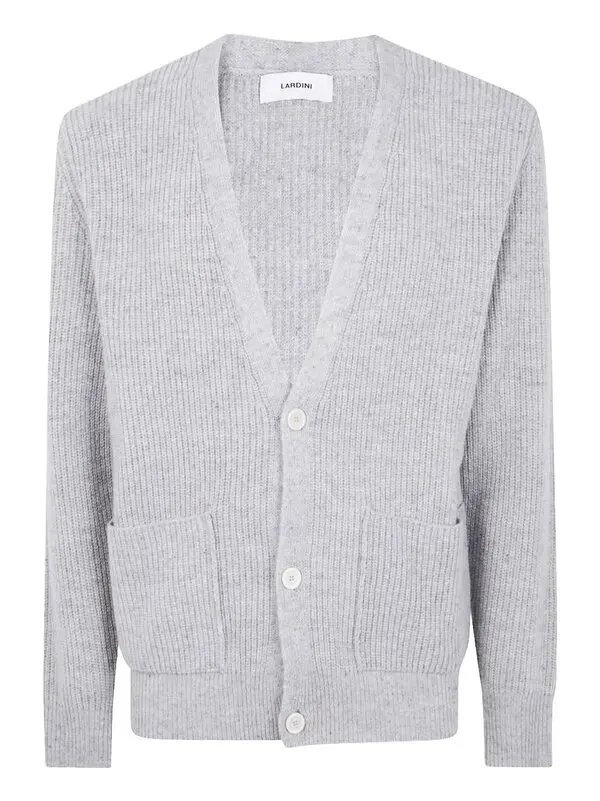LARDINI Ribbed Cardigan - Grey