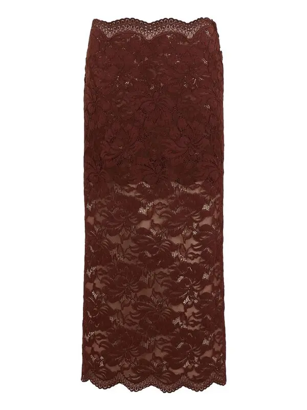 Rabanne Lace Skirt - Brown